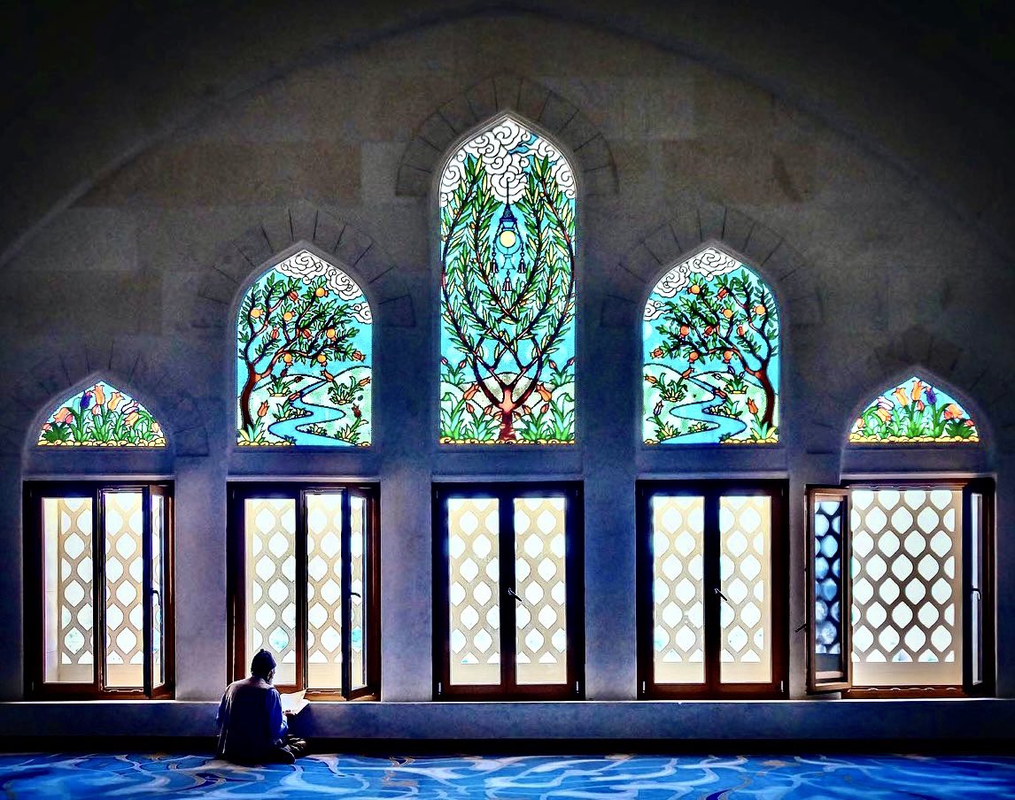 12/ Stained glass window at Sultan Omar Ali Saifuddien Mosque, Brunei ...