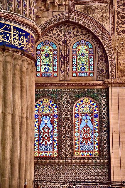 16/ Stained glass window at Darül Kurra, Turkey – Content Catnip